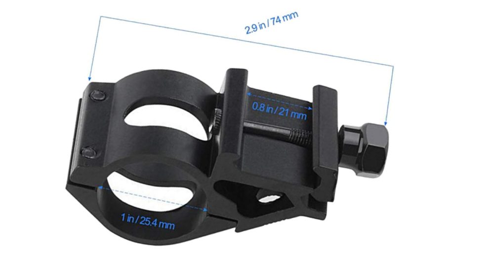 Gun Torch QD Off-set 25.4mm Picatinny Flashlight Torch Mount - Guns R Us