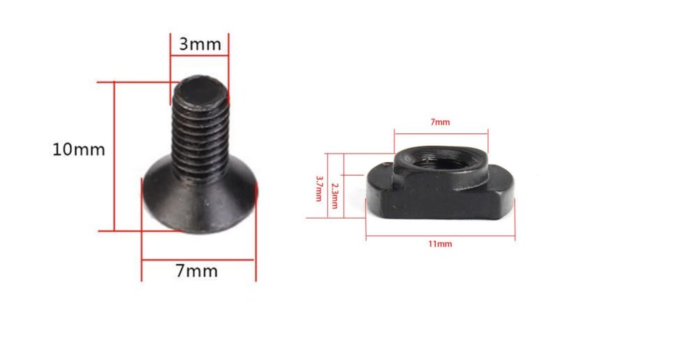 M-Lok Nuts and Bolts x 1 Pair (2 nuts & bolts) - Guns R Us